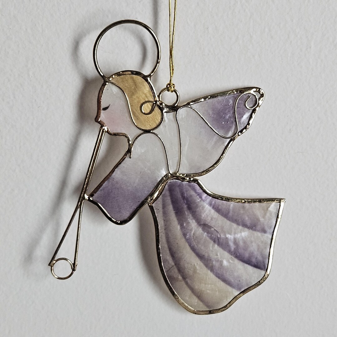 Vintage Capiz Shell Ornament: Angel, Blonde, 1990s Xmas, Holiday Decor ...