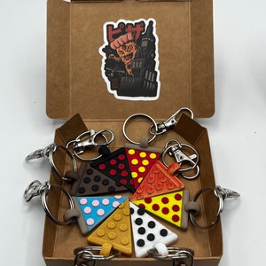 Pizza Keychain / D3DPS Pizza Keychain / Pizza Box Keychain Set / 3D ...