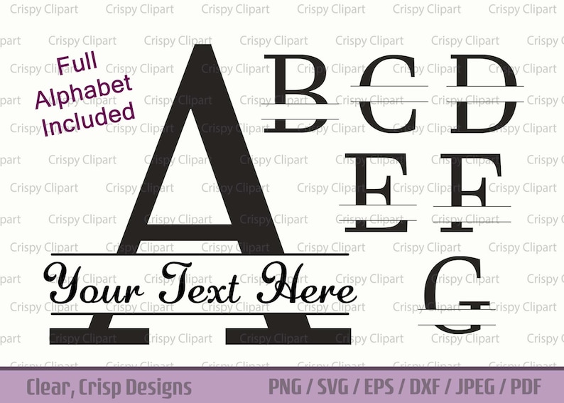 Custom Name Initial Monogram SVG Bundle Full Alphabet Included - Etsy