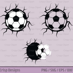 Soccer Ball Clipart, Soccer Ball in the Wall SVG, Soccer Vector Art ...