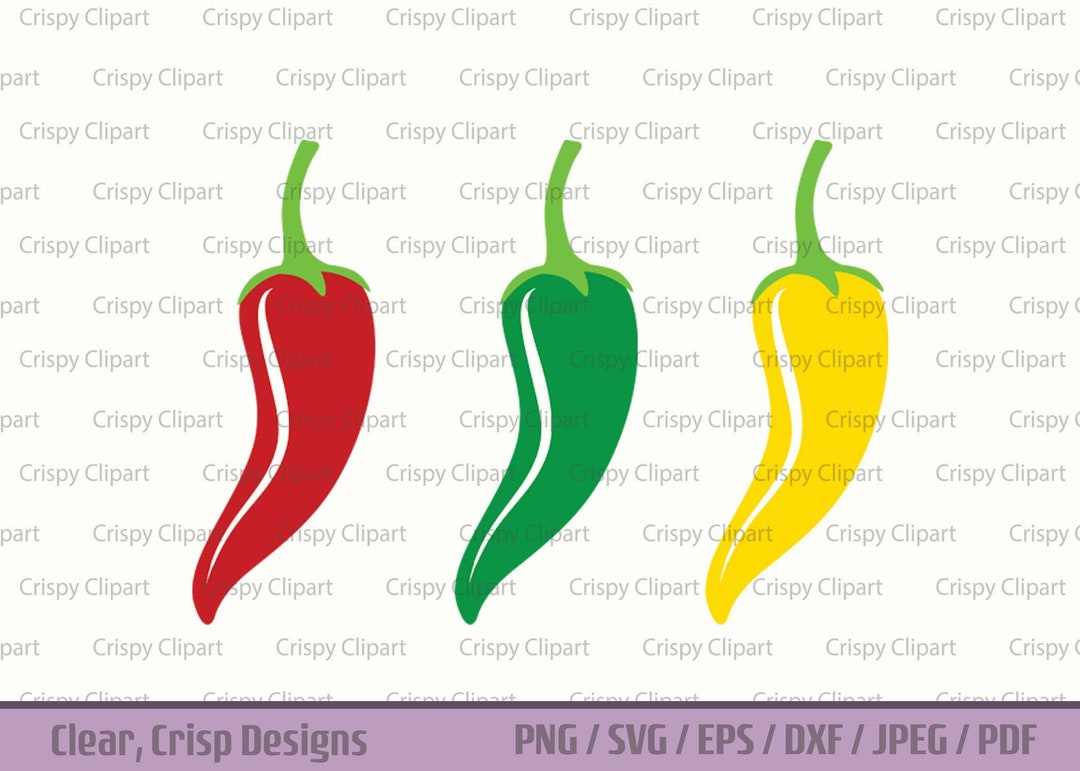Hot Pepper Silhouette SVG, Chili Pepper Vector Art Cut File, Spicy Food ...