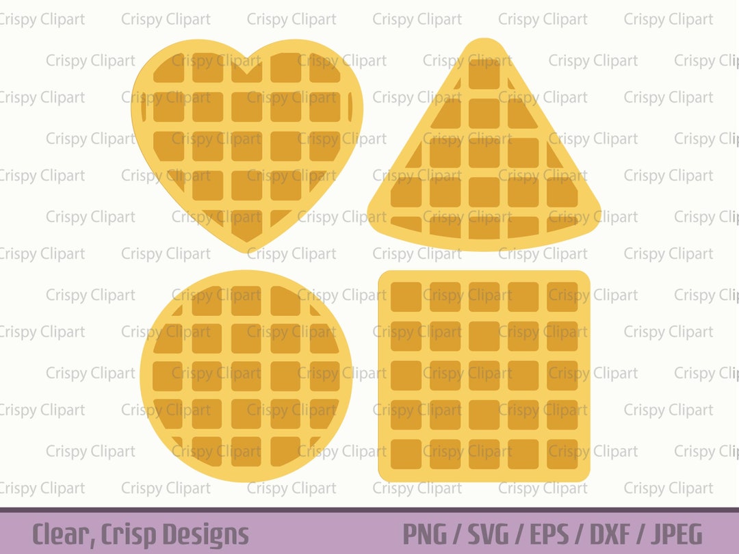 Waffle SVG Bundle, Simple Waffle Vector Art, Breakfast Food Clipart ...