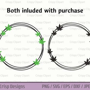 Cannabis Circle Frame SVG, Cute Weed Border Clipart, Marijuana ...