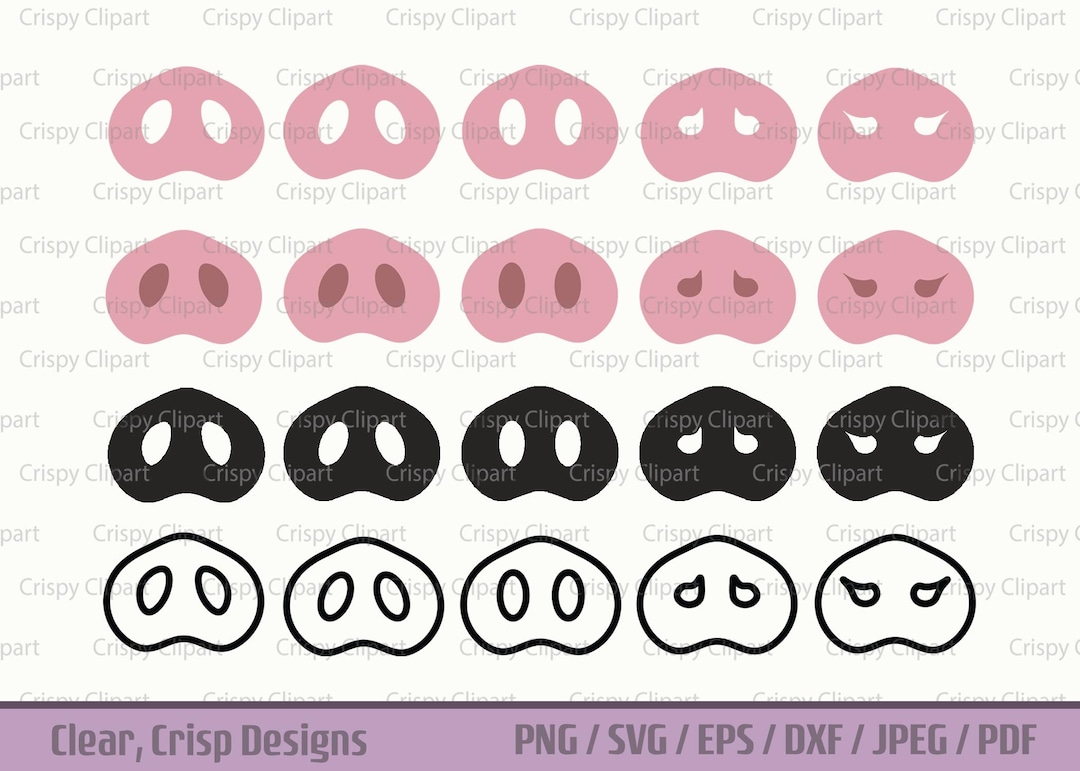 Pig Snout SVG Bundle, Cute Pink Pig Nose Cut File, Animal Nose Clipart ...