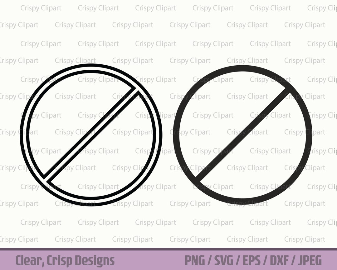 Thin No Sign Silhouette SVG, No Symbol Outline, Prohibition Sign ...