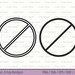 Thin No Sign Silhouette SVG, No Symbol Outline, Prohibition Sign ...