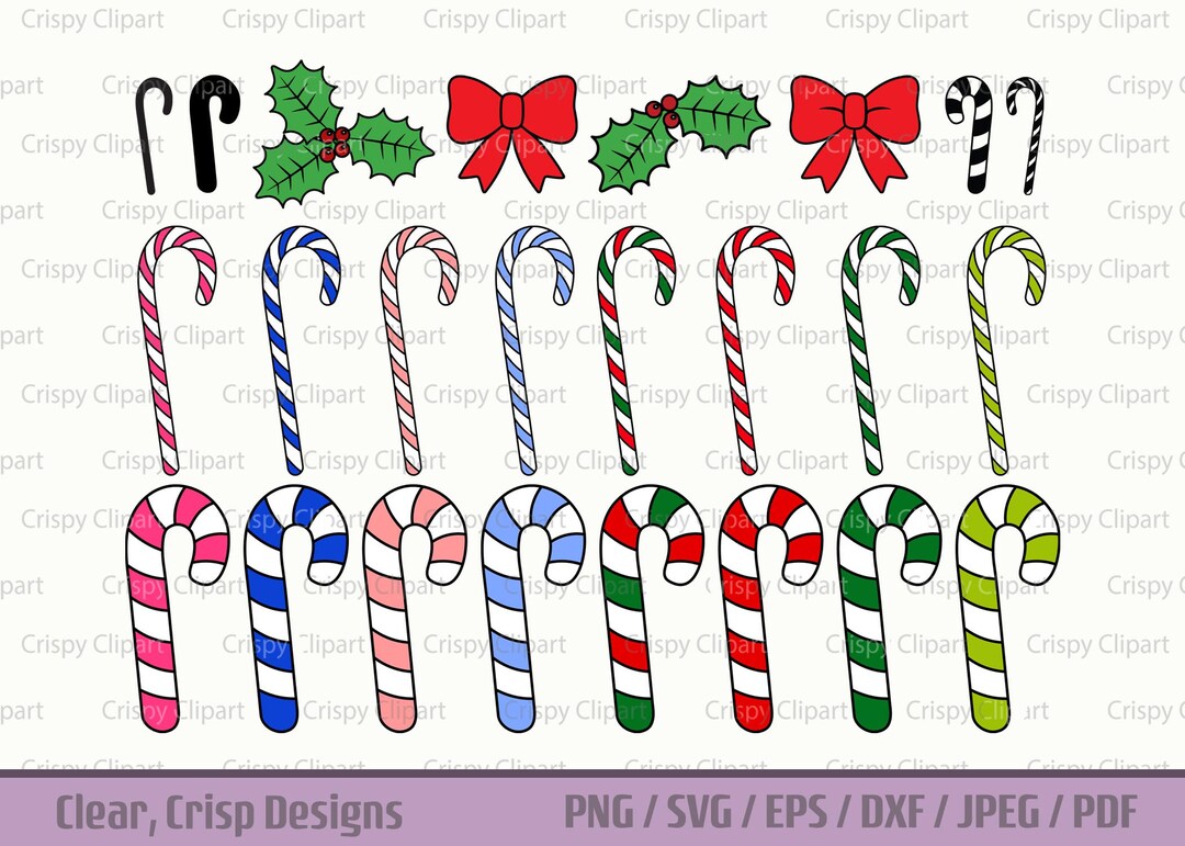 Candy Cane SVG Bundle, Christmas Peppermint Candy Clipart, Layered Xmas ...