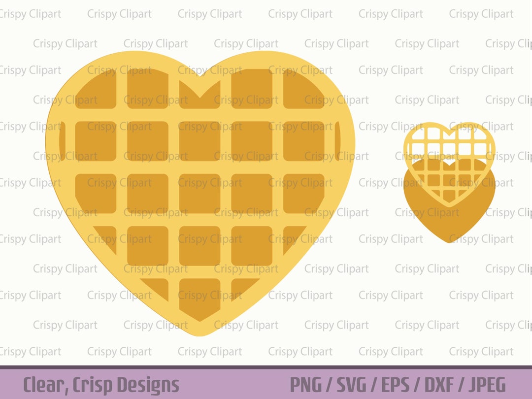 Heart Waffle SVG, Simple Heart Waffle Clipart, Waffle Cut File ...