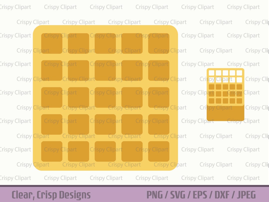 Square Waffle SVG, Breakfast Food Clipart, Layered Waffle Cut File ...