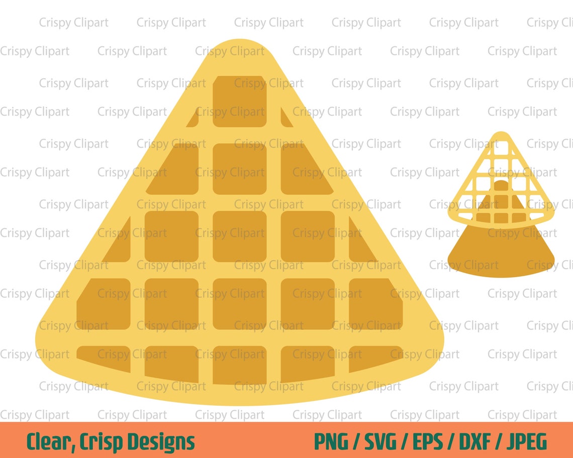 Waffle Clipart Wedge Waffle Cut File Simple Triangle Waffle - Etsy
