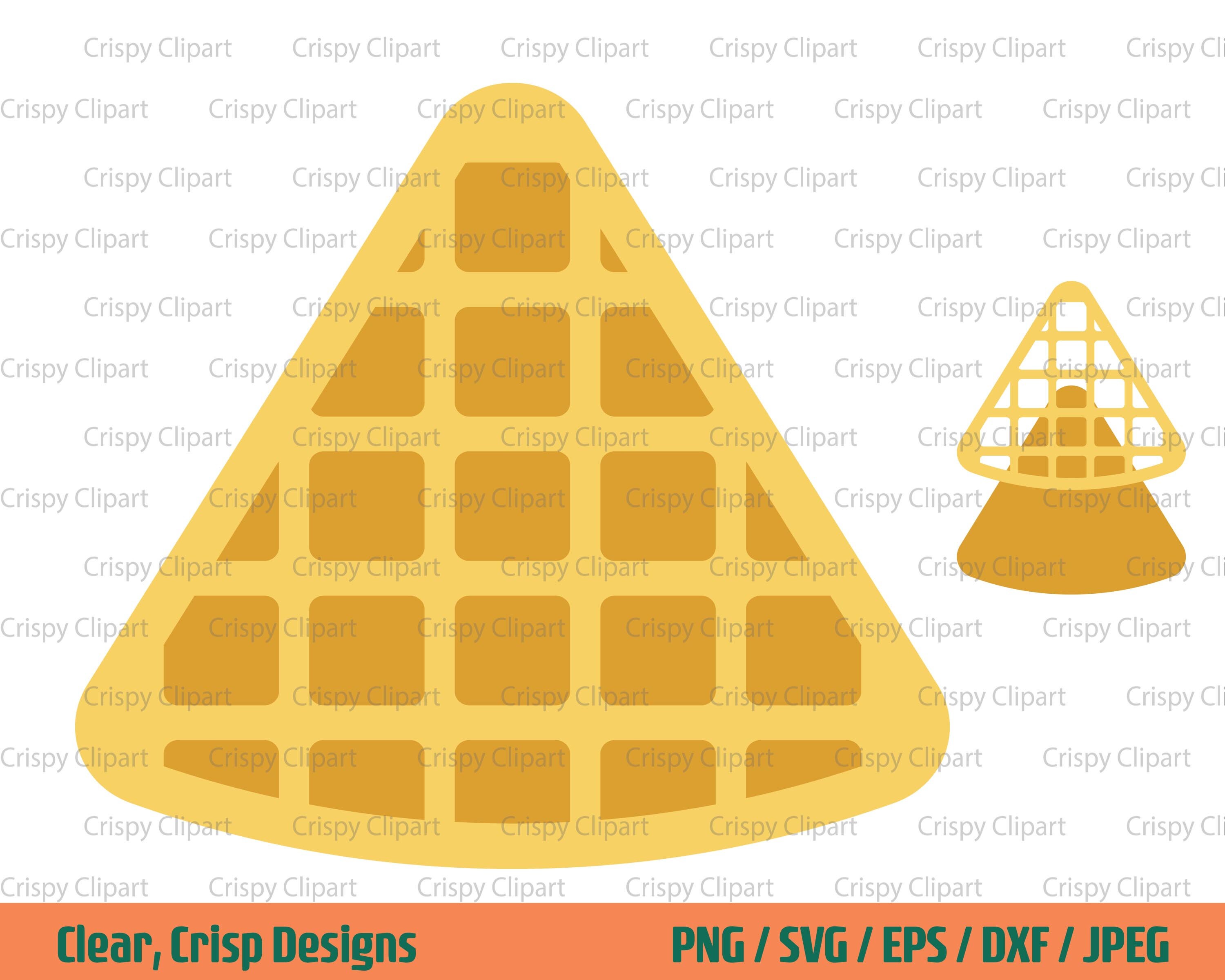 Waffle Clipart Wedge Waffle Cut File Simple Triangle Waffle - Etsy
