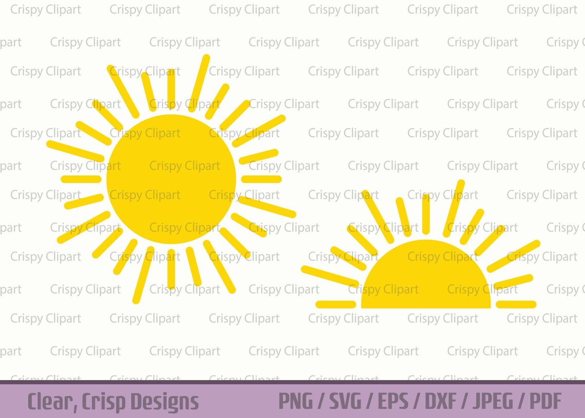 Sun SVG Summer Sunshine Cut File Full Sun Clipart Half Sun - Etsy