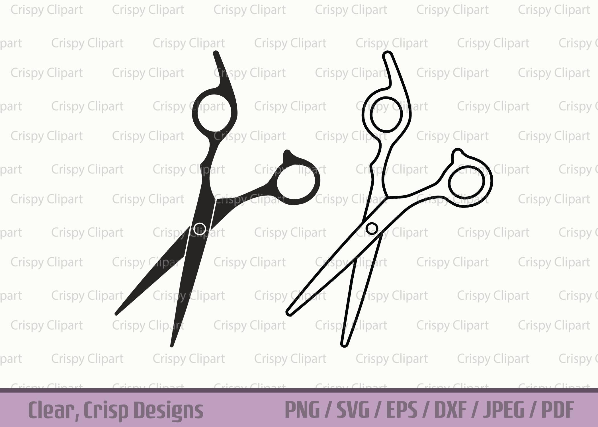 Hairdresser Scissors Silhouette SVG, Professional Hair Cutting Shears ...