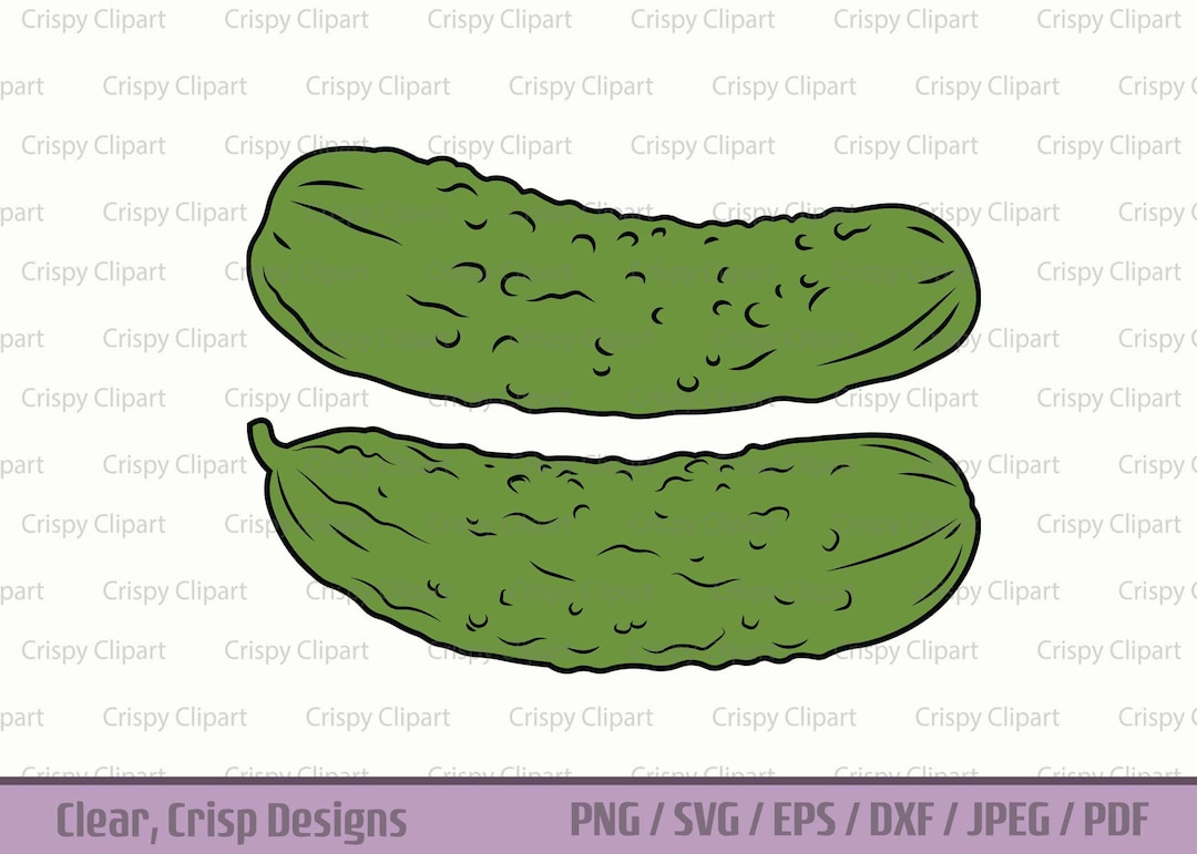 Dill Pickle Clipart, Pickles Layered SVG, Salty Food, Pickle Vector Art ...
