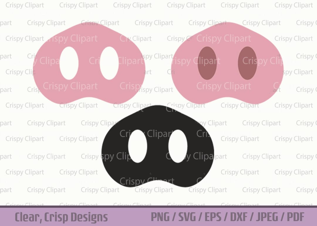 Pig Snout Clipart, Cute Pink Pig Nose SVG Cut File, Animal Nose, Swine ...