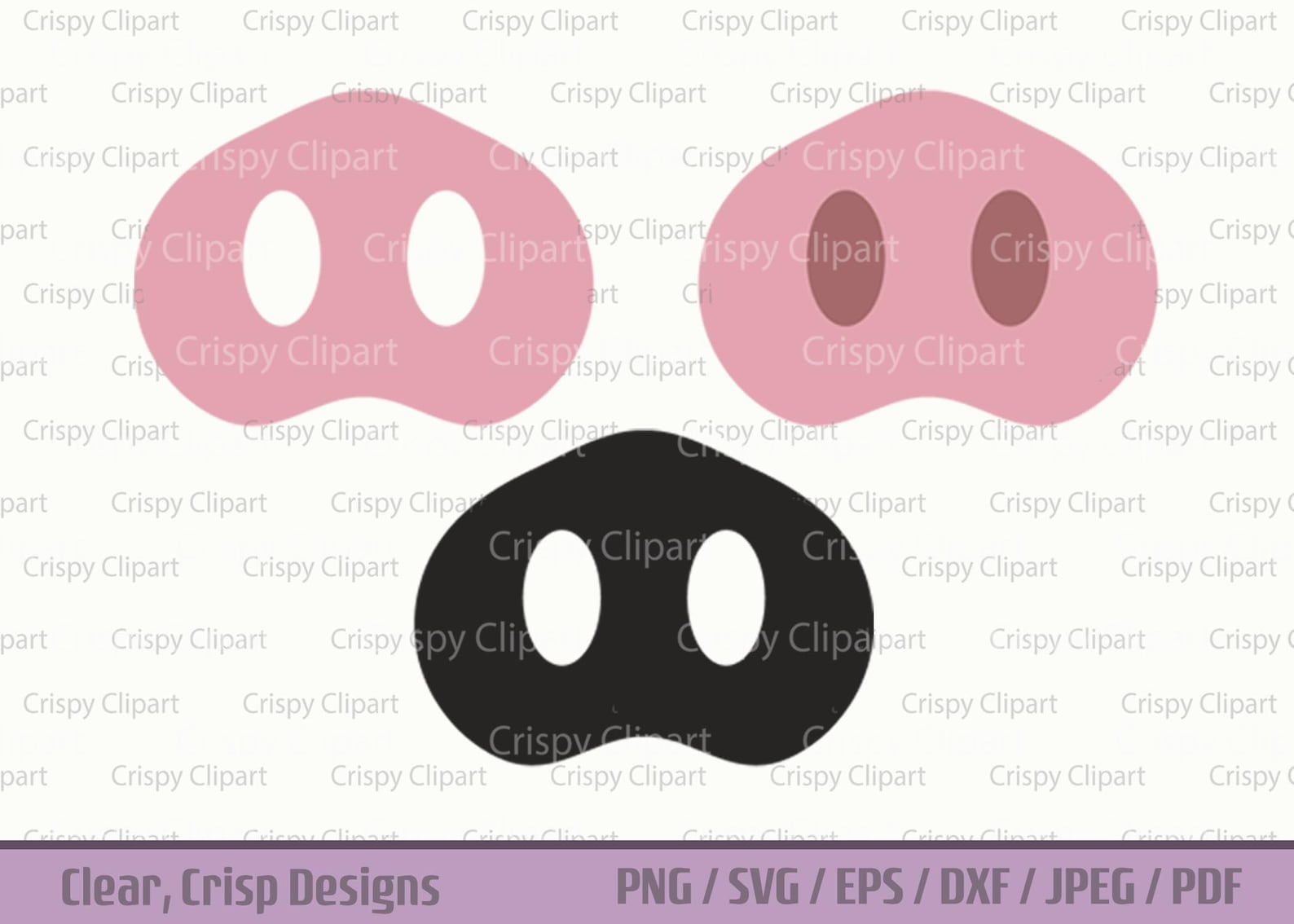 Pig Snout Clipart, Cute Pink Pig Nose SVG Cut File, Animal Nose, Swine ...