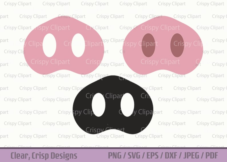 Pig Snout Clipart, Cute Pink Pig Nose SVG Cut File, Animal Nose, Swine ...