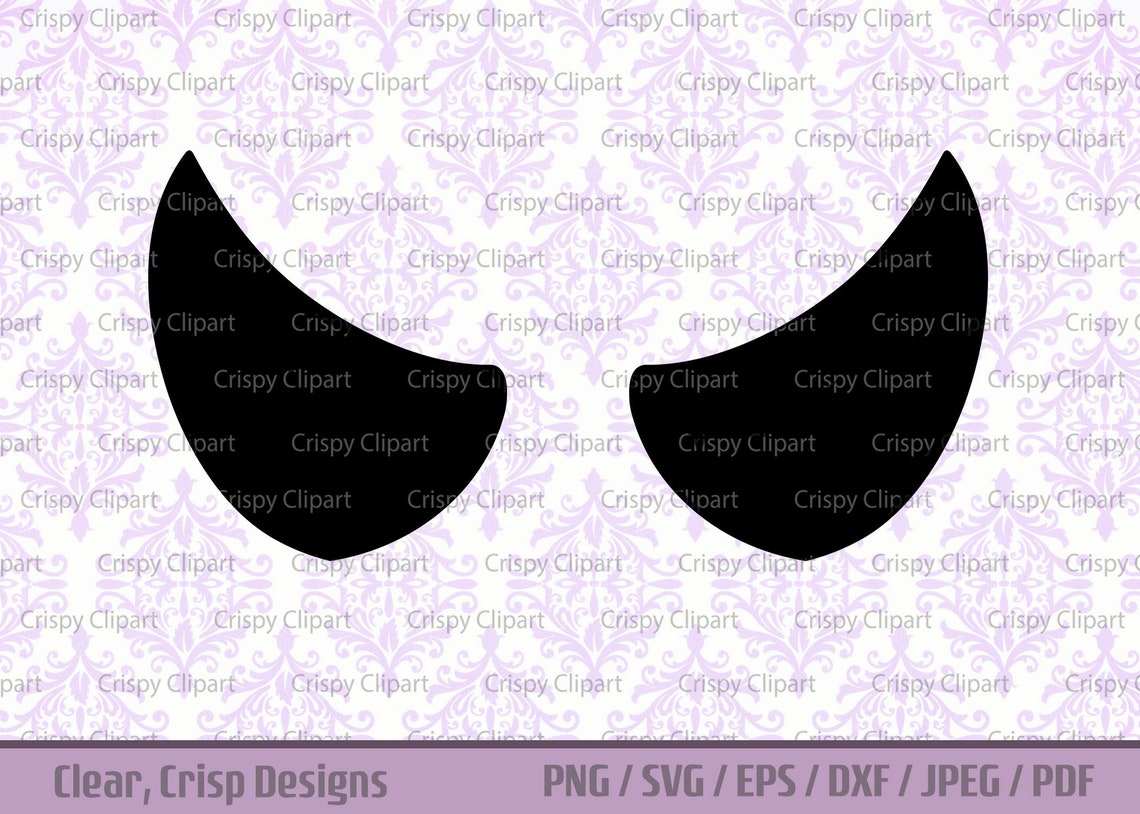 Animal Horns Silhouette SVG, Devil Costume DIY, Scary Halloween Short ...