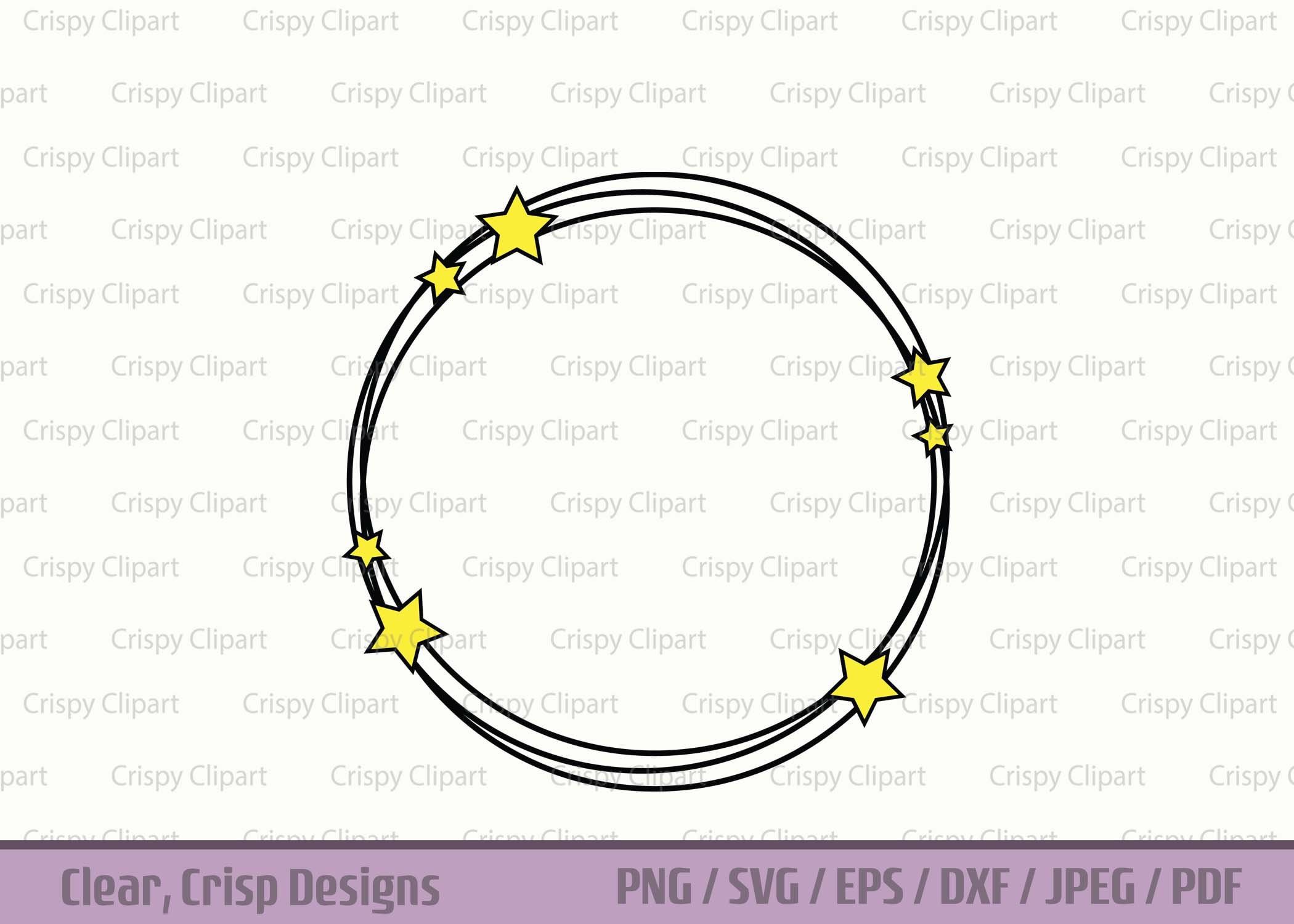 Star Frame SVG Circle Star Border Clipart Three Circle Frame - Etsy