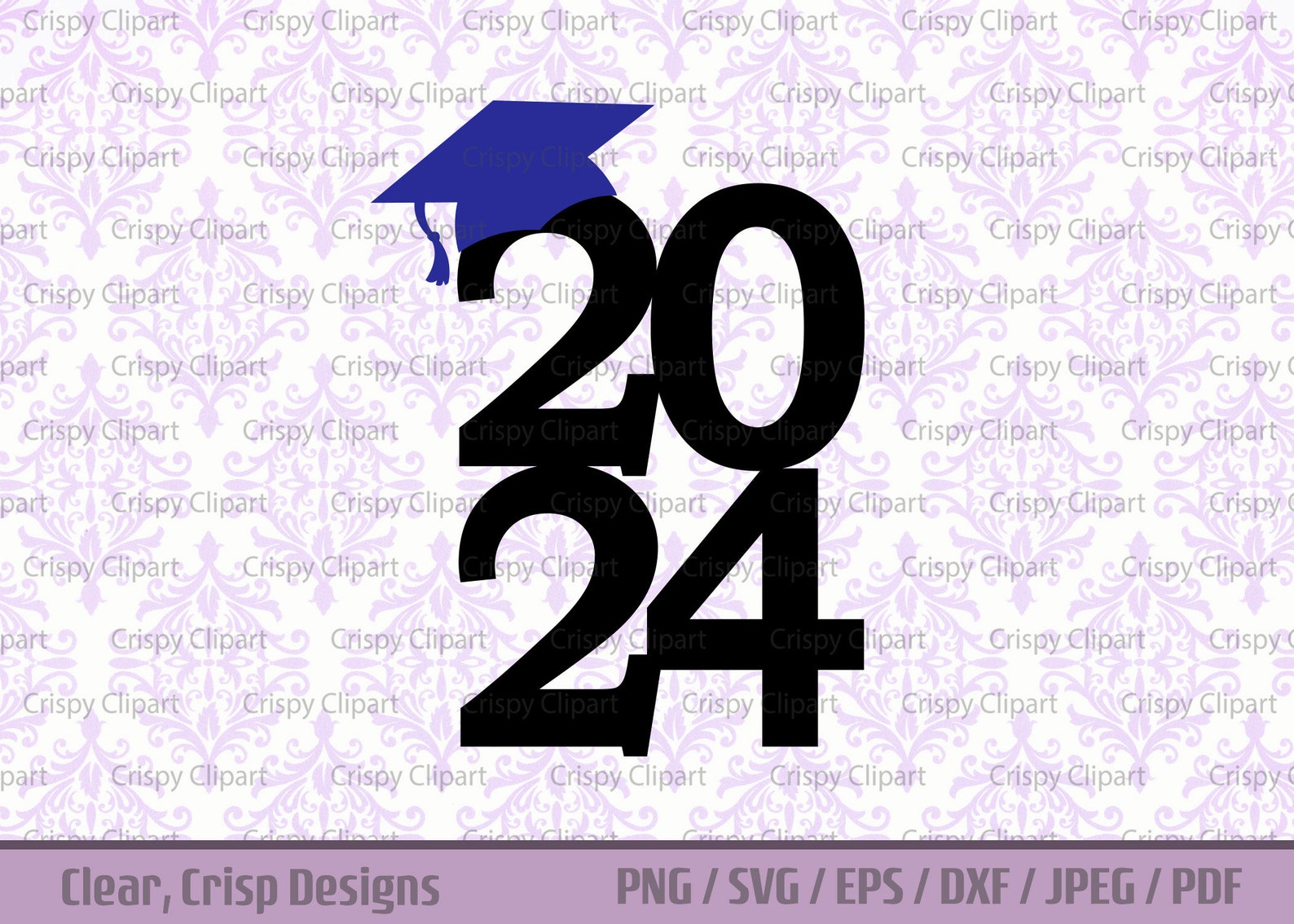 Graduation 2024 Clipart Cake Topper SVG Cut File 2024 Grad Hat PNG ...