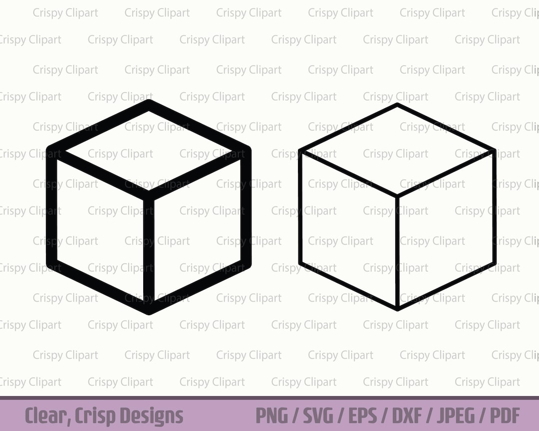 Cube Outline SVG, 3D Shapes Clipart, Geometry Vector Art, Square Block Cut File, Stamp - Etsy