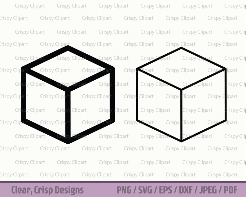 Cube Outline SVG 3D Shapes Clipart Geometry Vector Art - Etsy Canada