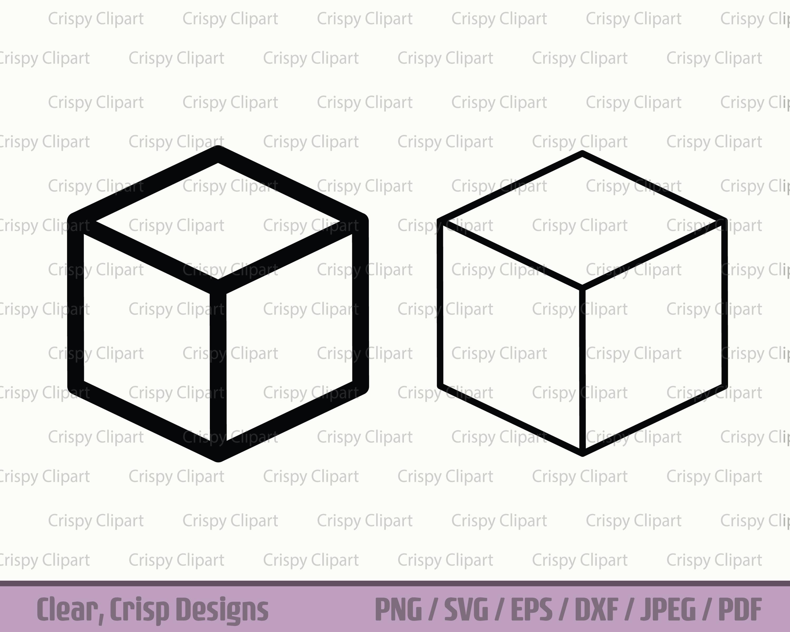 Cube Outline SVG 3D Shapes Clipart Geometry Vector Art - Etsy Canada
