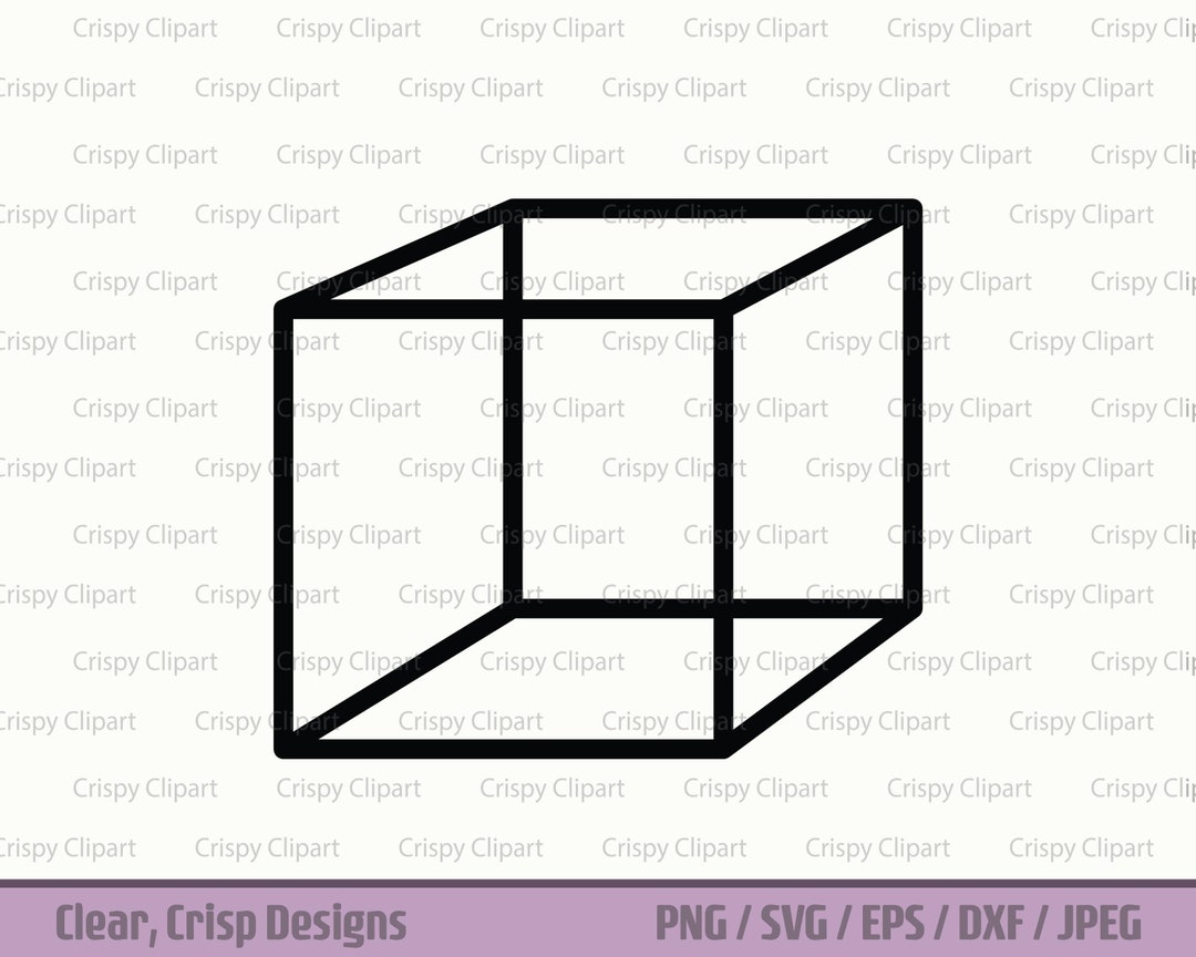 3D Cube SVG, Transparent Geometry Shapes Clipart, Square Block Cut File ...