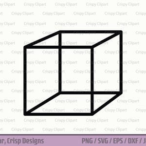 3D Cube SVG, Transparent Geometry Shapes Clipart, Square Block Cut File ...