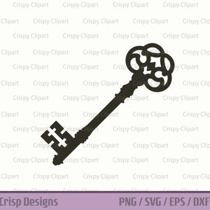 Ornate Skeleton Key SVG, Vintage Key Clipart, Decorative Key Vector Art ...