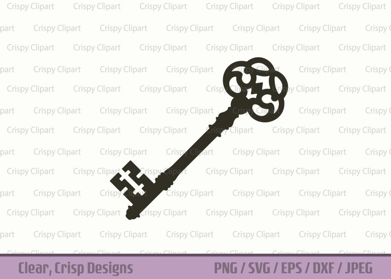 Ornate Skeleton Key SVG, Vintage Key Clipart, Decorative Key Vector Art ...