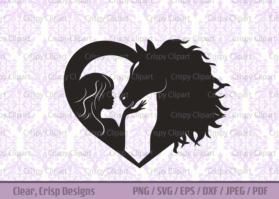 Horse Heart SVG Horse With Heart Silhouette Cut File Heart Horses ...