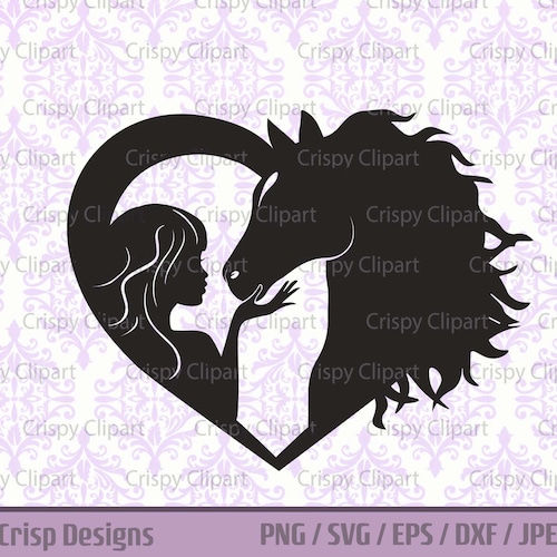 Horse Heart SVG Horse With Heart Silhouette Cut File Heart - Etsy