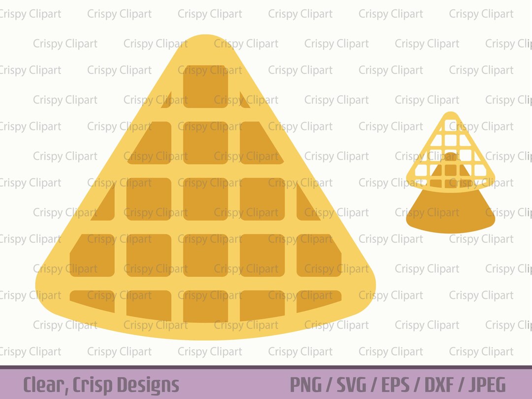 Waffle Clipart, Wedge Waffle Cut File, Simple Triangle Waffle Vector ...
