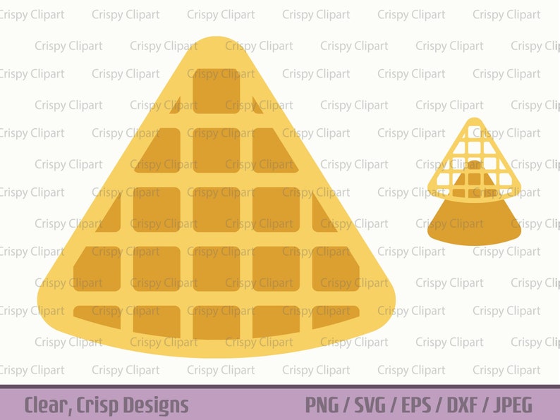 Waffle Clipart, Wedge Waffle Cut File, Simple Triangle Waffle Vector ...