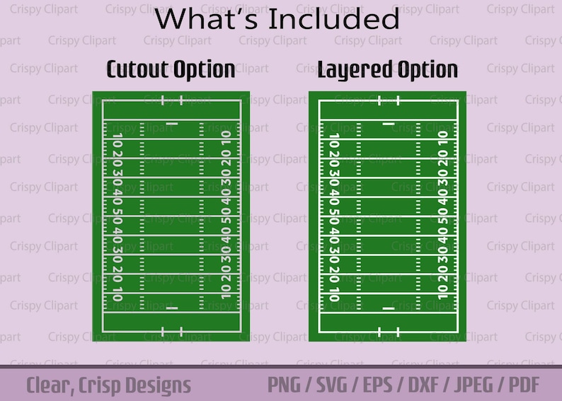 Football Field SVG Cut File, American Football Clipart PNG, Green ...