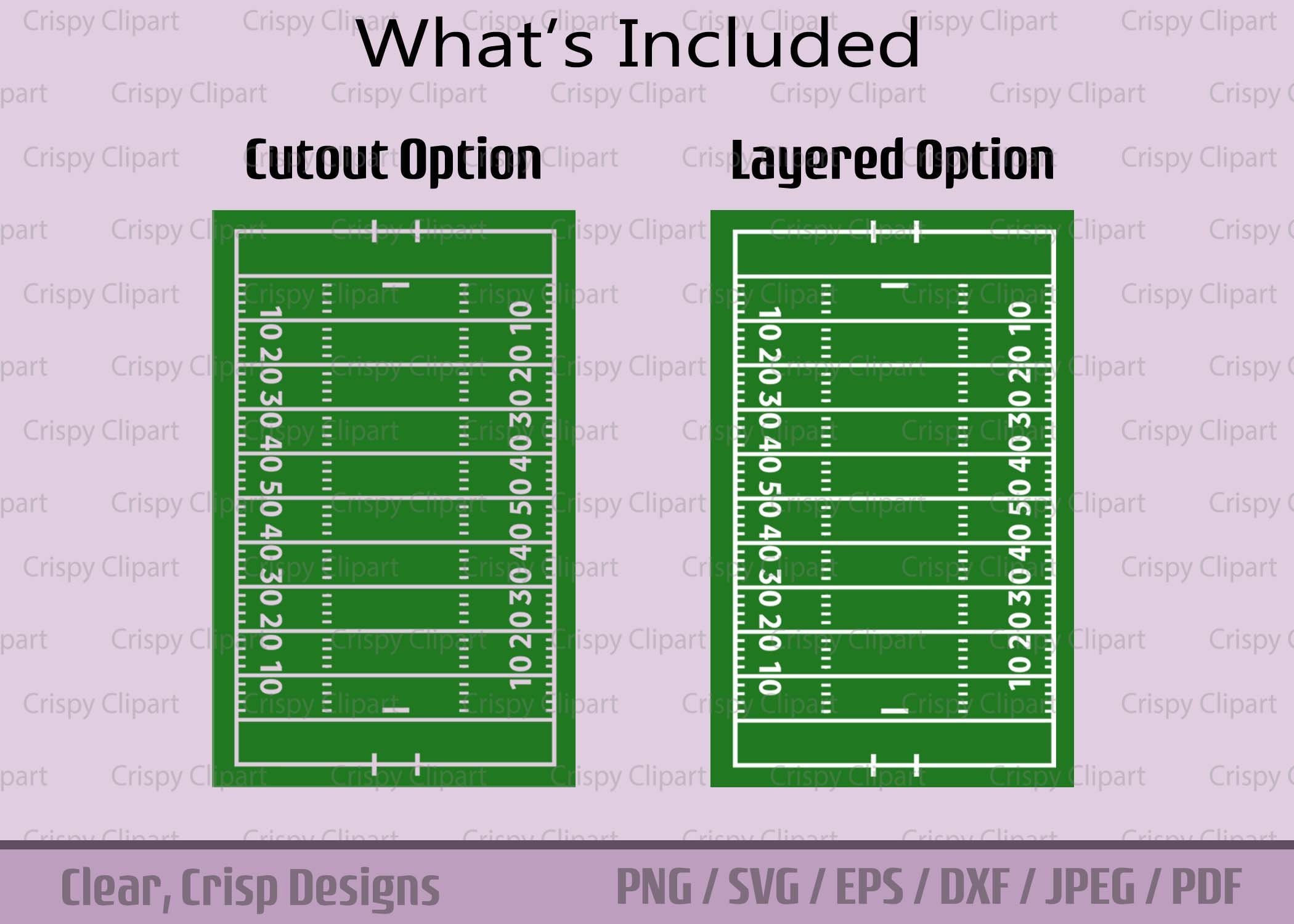 Football Field SVG Cut File, American Football Clipart PNG, Green ...