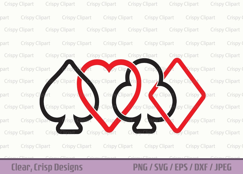 Poker Suits SVG Gambling Clipart Poker Night Card Icons - Etsy