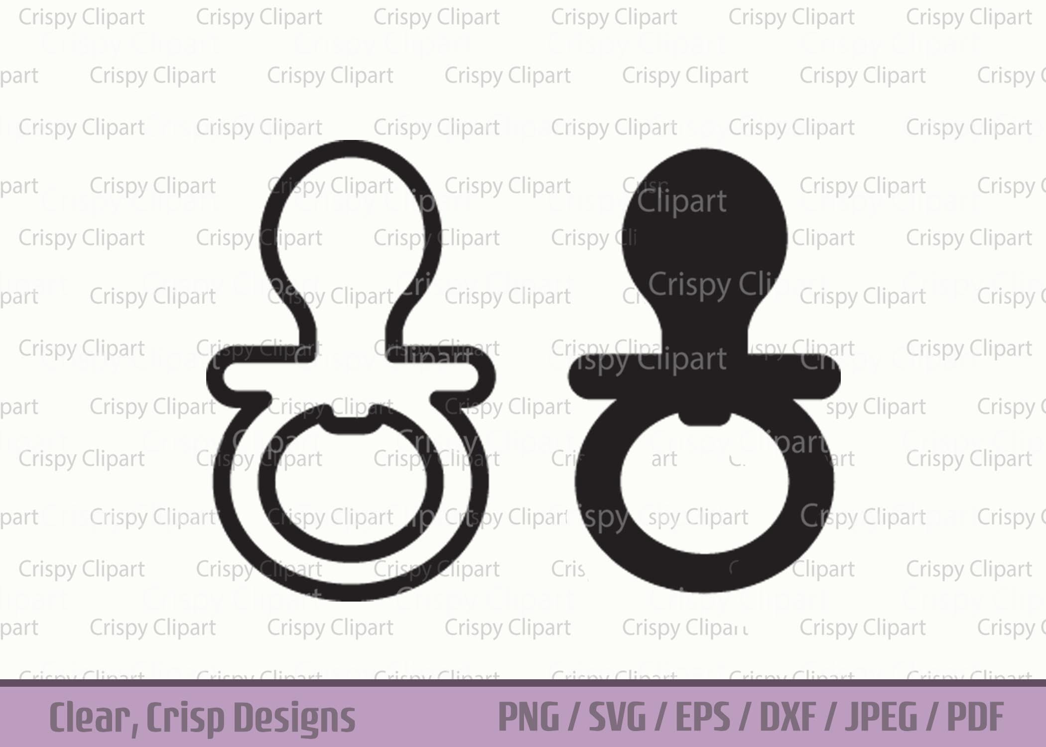 Baby Pacifier Silhouette SVG, Infant Dummy Clipart, Baby Soother ...