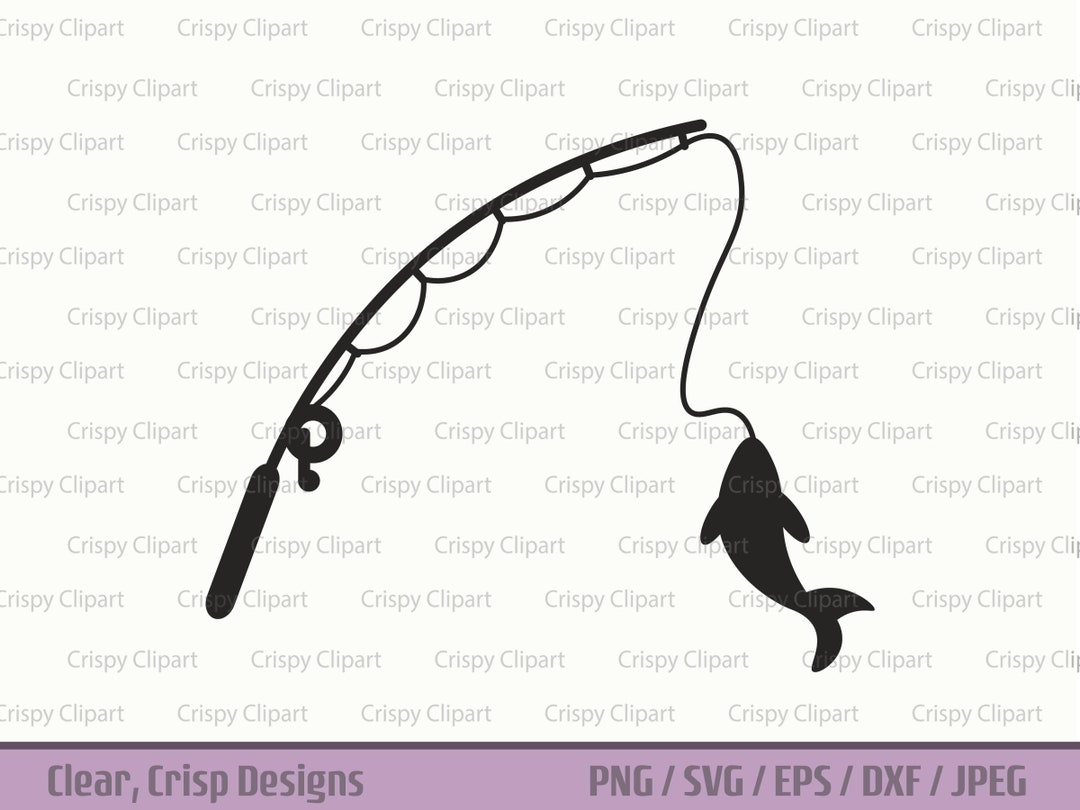 Fishing Rod Silhouette Clipart, Fishing Cut File, Fishing Rod Vector ...