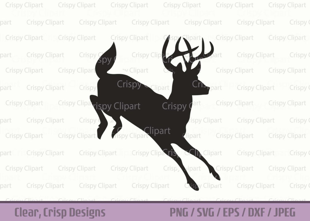 Leaping Deer SVG Jumping Young Buck Cut File White Tail Deer With ...
