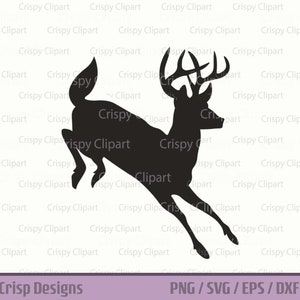 Leaping Deer SVG Jumping Young Buck Cut File White Tail Deer With ...