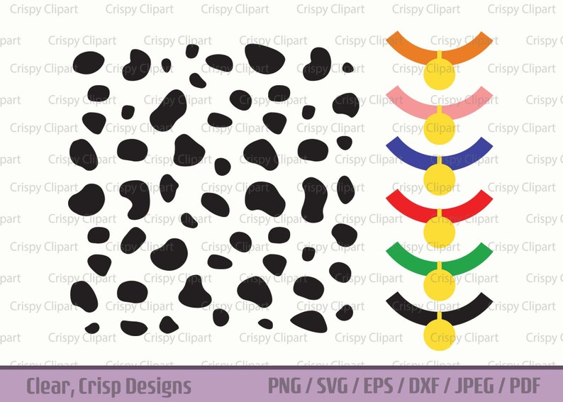 Dalmatian Spot Pattern and Collar SVG, DIY Dalmatian Halloween Costume ...