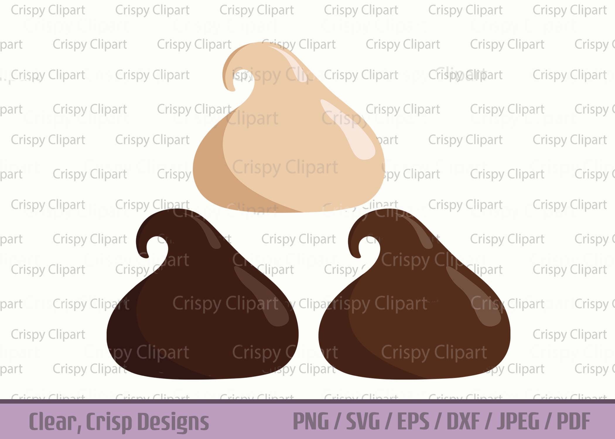 Chocolate Chip Clipart Chocolate Pieces Cut File Chocolate Morsels ...