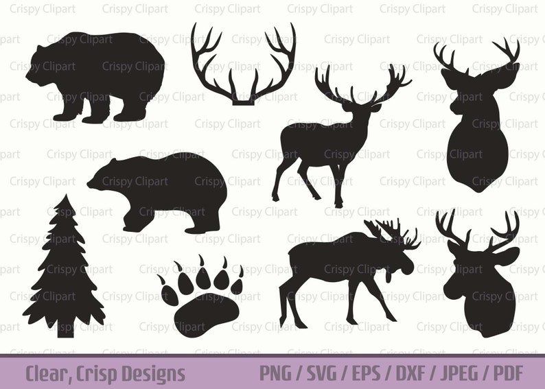 Woodland Animals SVG Deer With Antlers Cut File Male Moose - Etsy