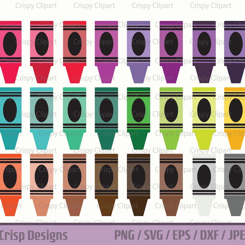 Crayon Clipart - Etsy