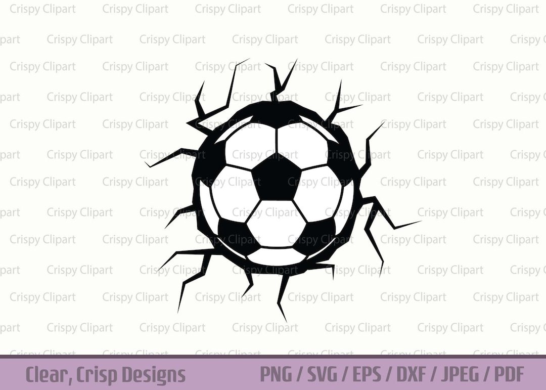 Soccer Ball Clipart, Soccer Ball in the Wall SVG, Soccer Vector Art ...