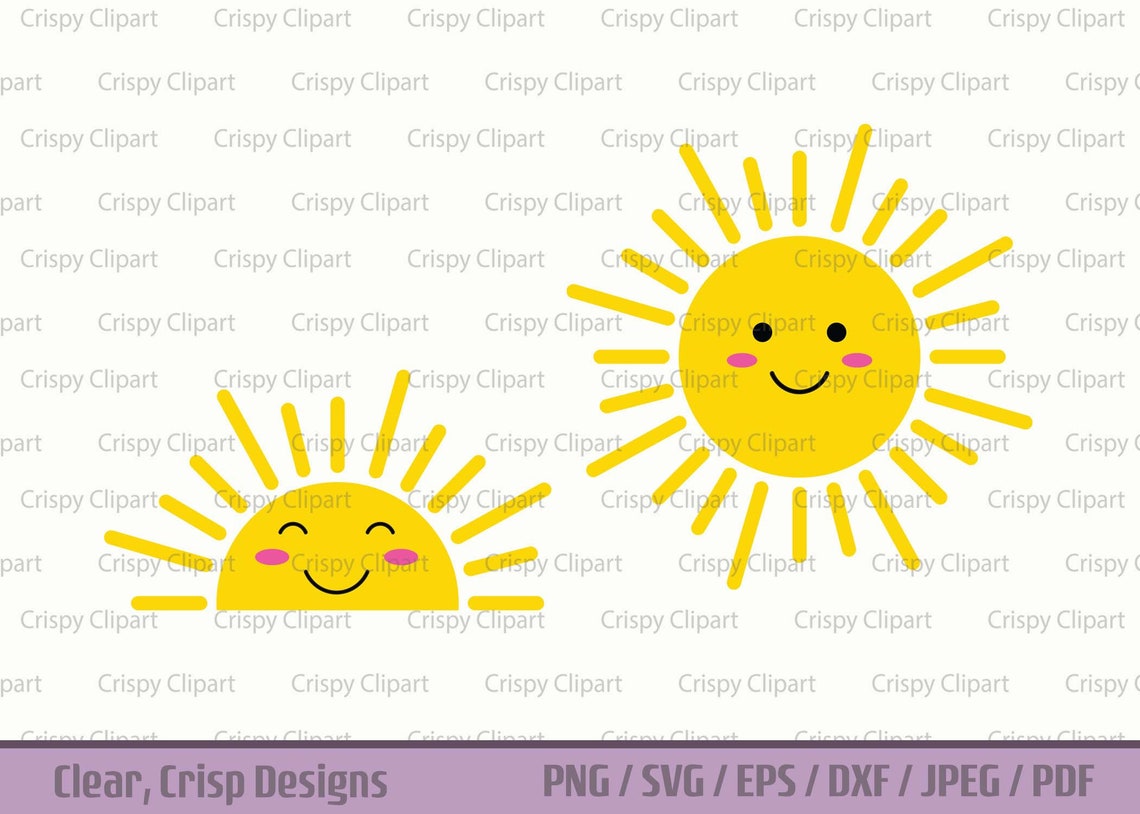 Sun SVG, Cute Sun Clipart, Happy Summer Sunshine Cut File, Sun With ...