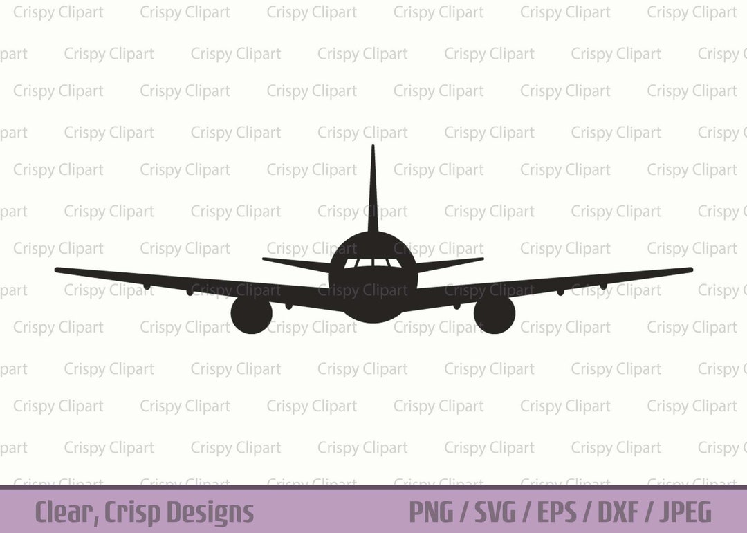 Flying Airplane SVG Cut File, Airplane Front View Clipart, Passenger ...