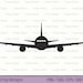 Flying Airplane SVG Cut File, Airplane Front View Clipart, Passenger ...